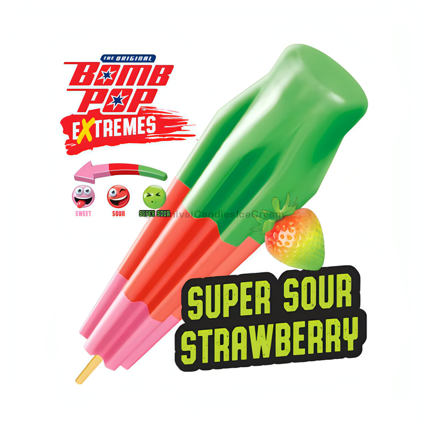 Bomb Pop Super Sour Strawberry Ice Cream (12 Count) – Carnival Candies ...