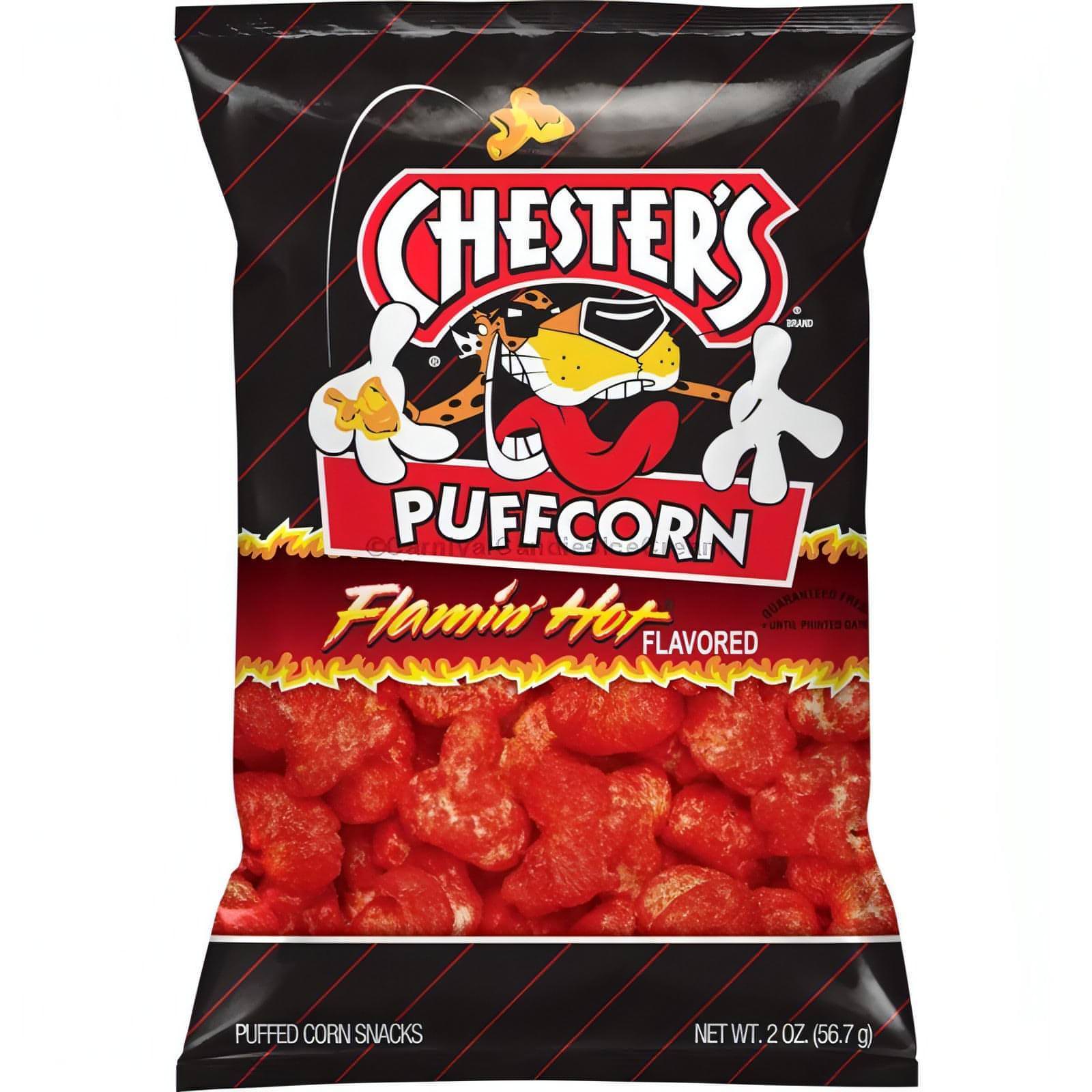 Chesters Puffcorn Flamin Hot 2 Oz – Carnival Candies & Ice Cream Inc.